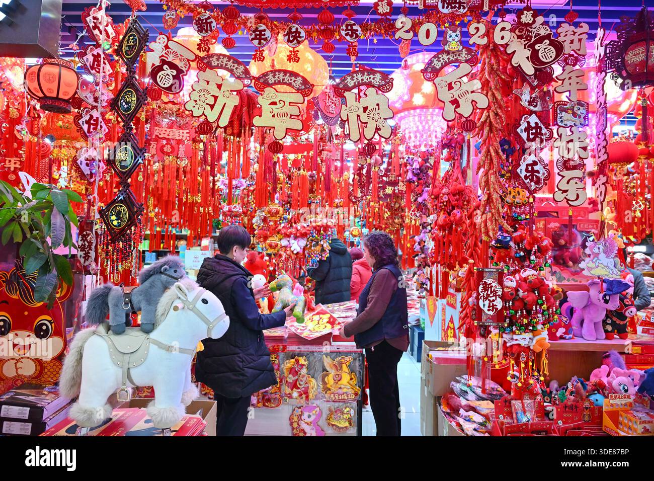 Residents select Spring Festival decorations at a market in Beijing ...