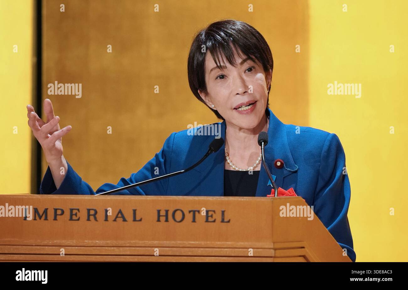 Japanese Prime Minister Sanae addresses the New Year's greetings ...