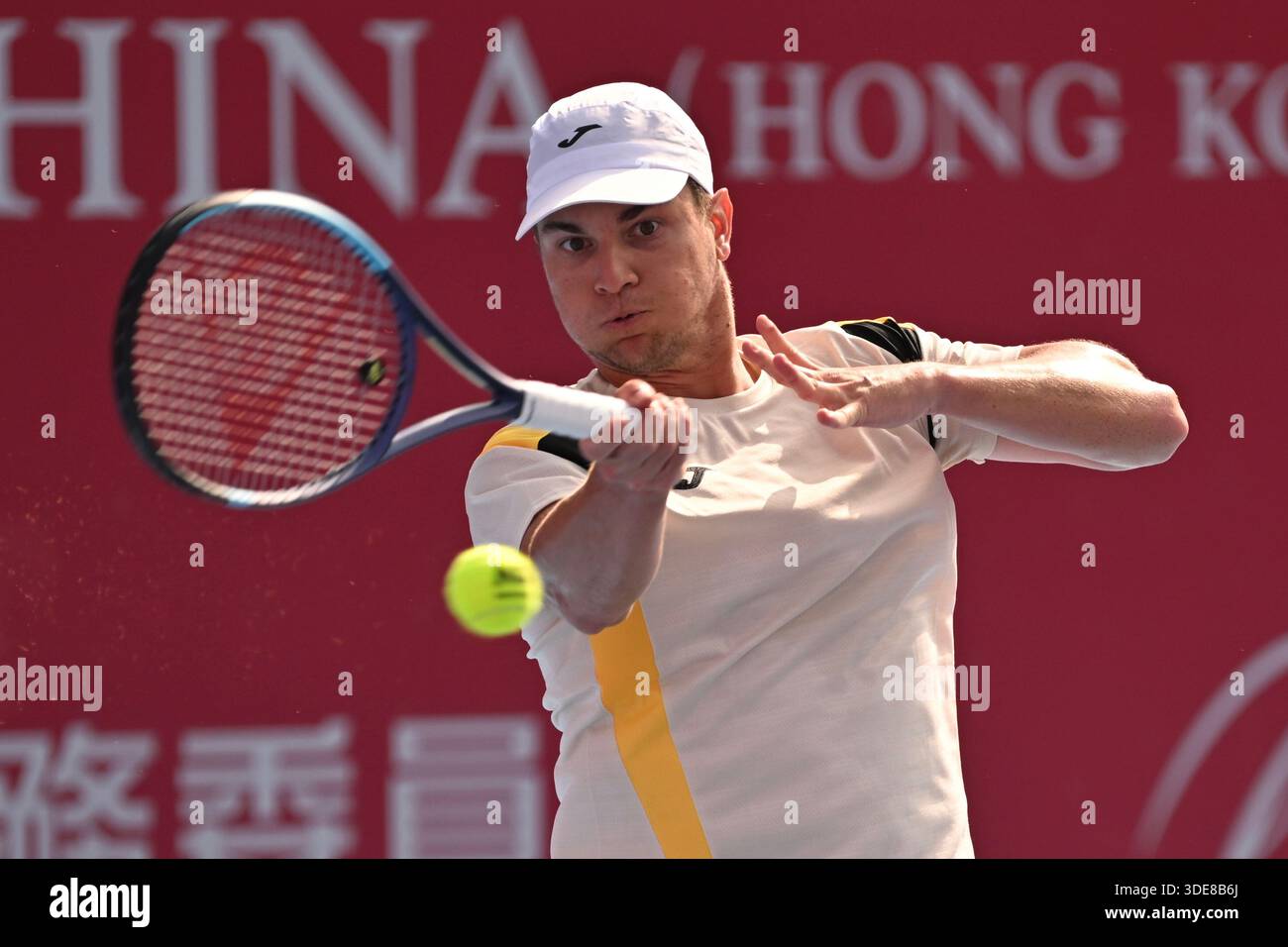 Miomir Kecmanovic, a Serbian tennis player, during a match at the Hong ...