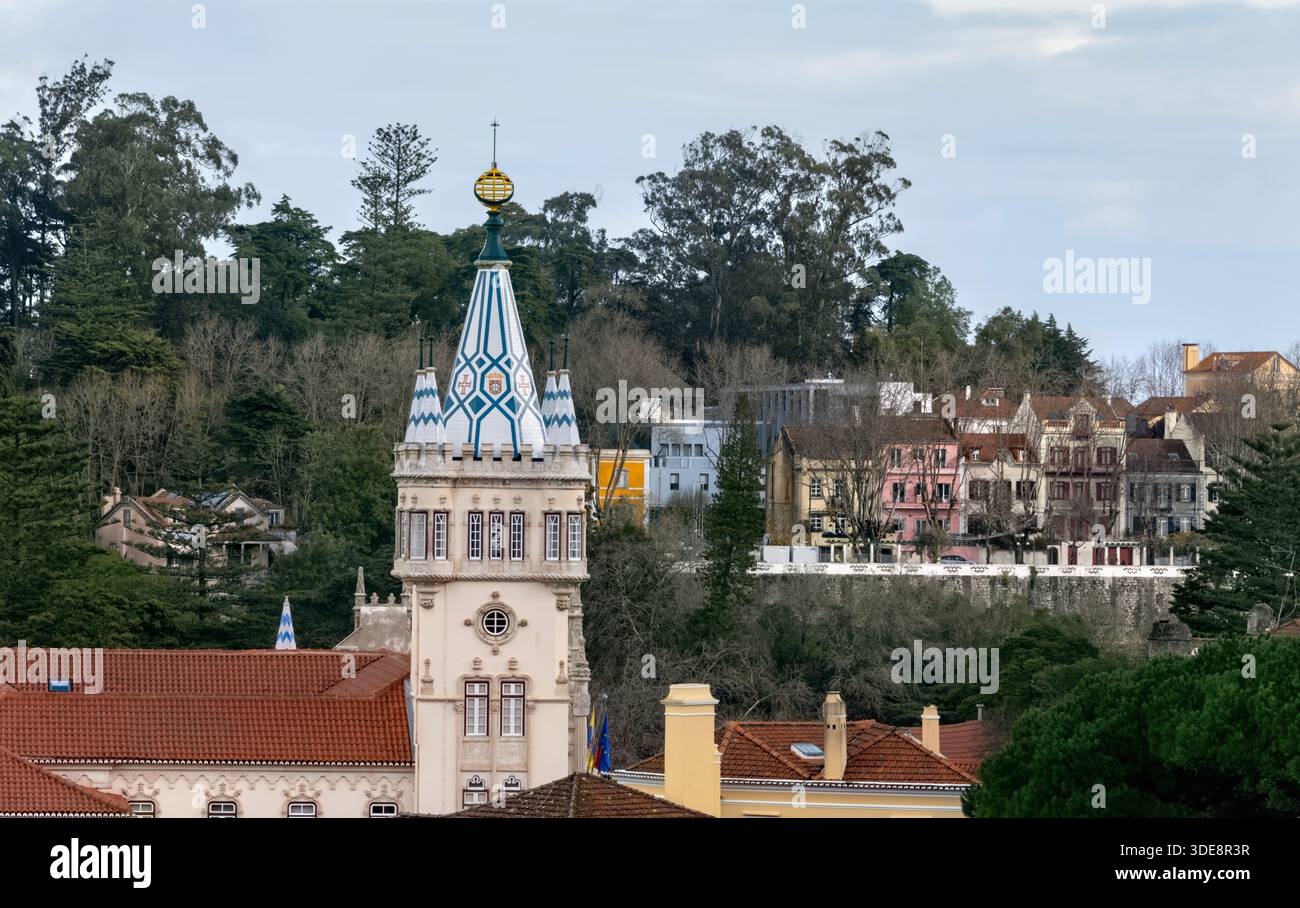Sintra Town Hall also known as City Hall, viewed from the top of the ...