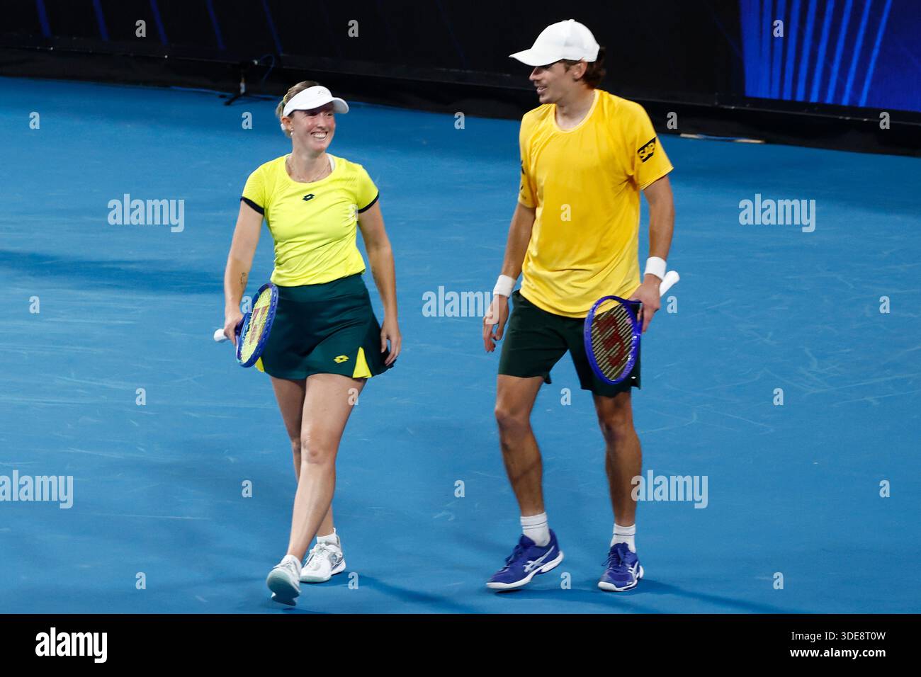 Alex de Minaur of Team Australia playing with Storm Hunter of Team ...