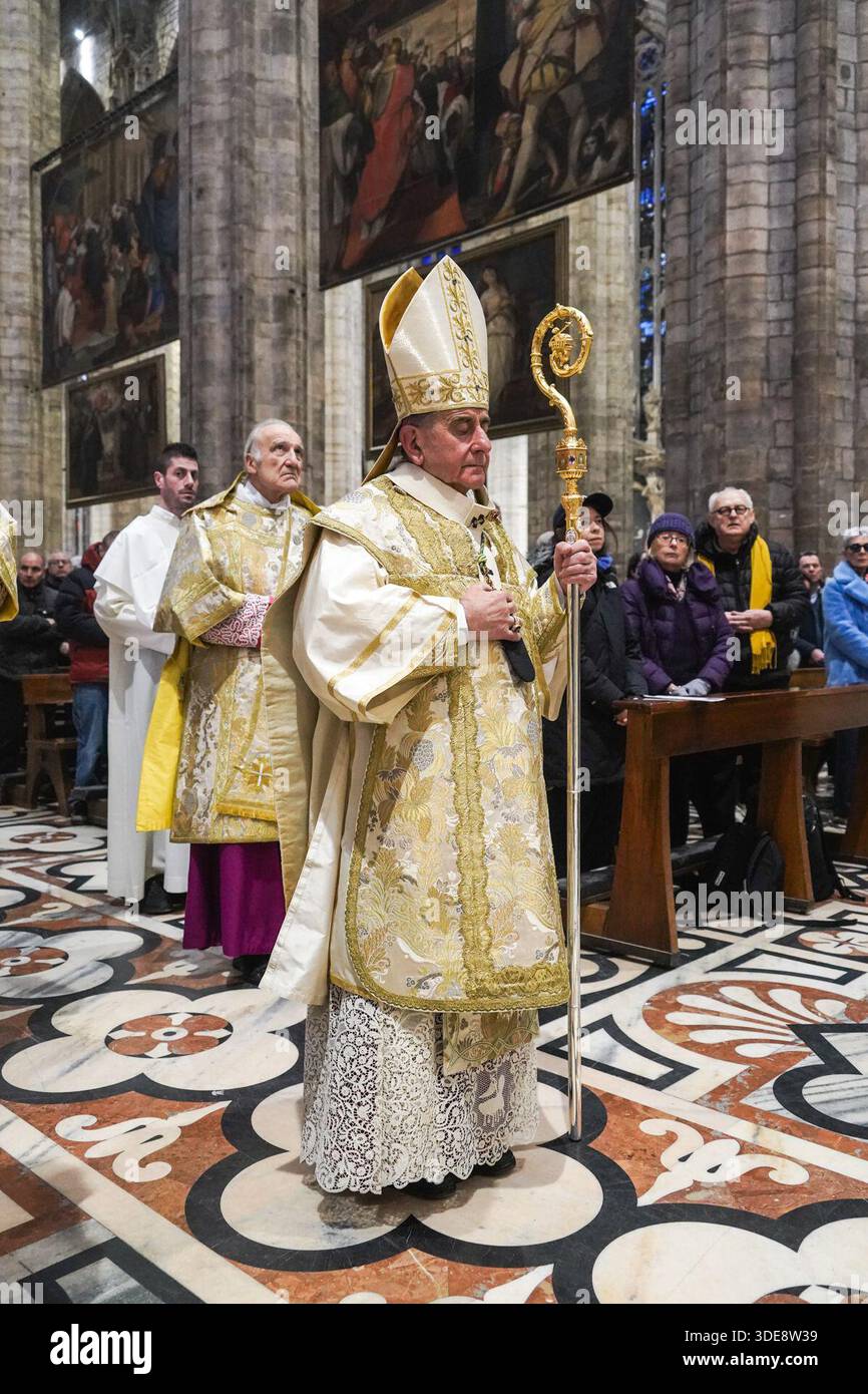 MILAN - Archbishop Mario Delpini of Milan celebrates Mass for the ...