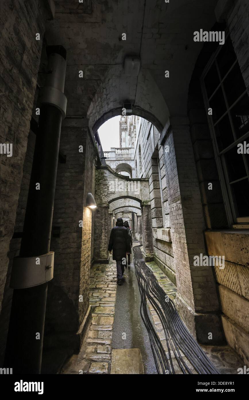 Historic brick vaulted cellar exterior at Somerset House, London ...