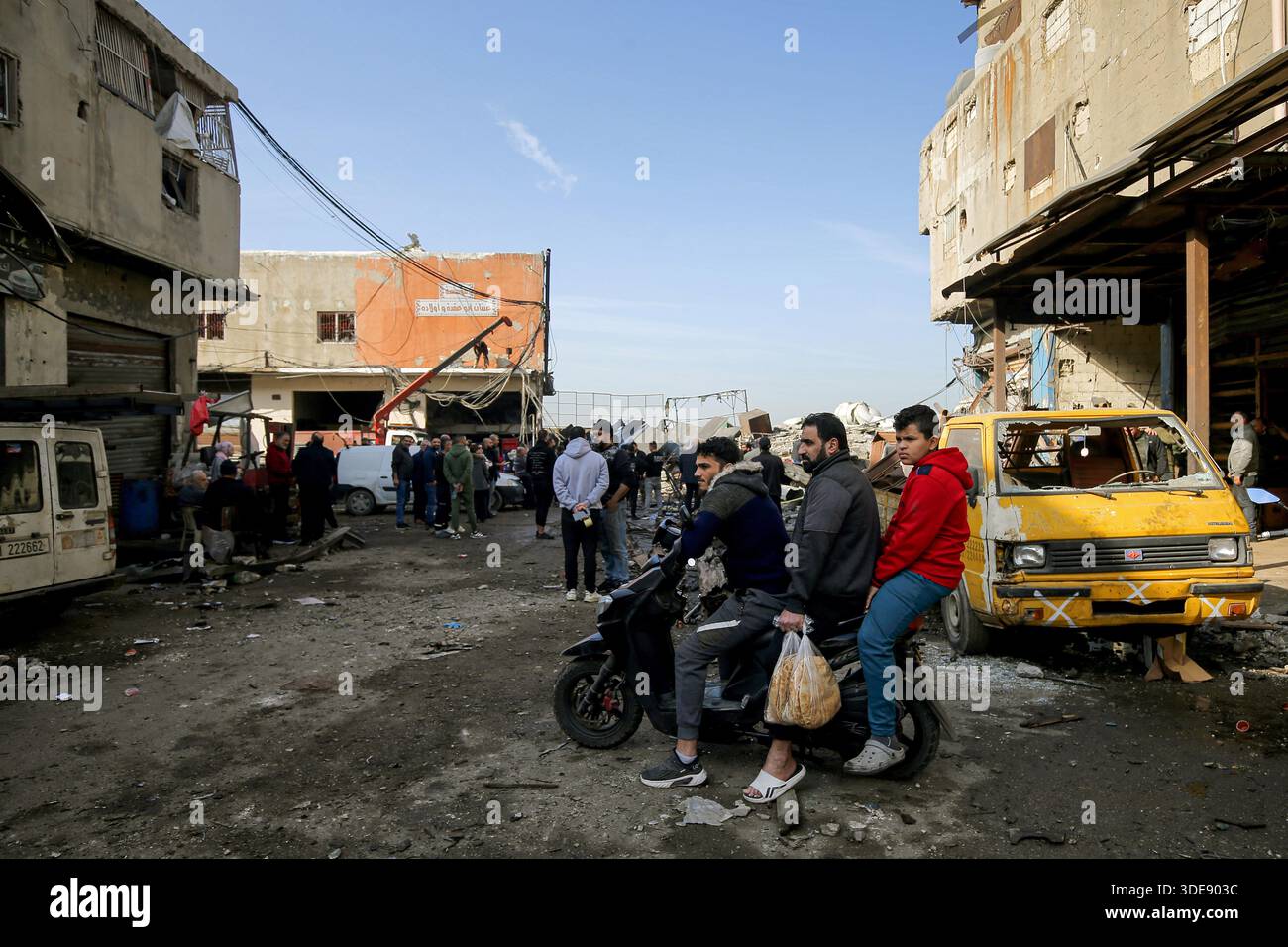 January 6, 2026, Ghazieh, Ghazieh, Lebanon: People inspect damage ...