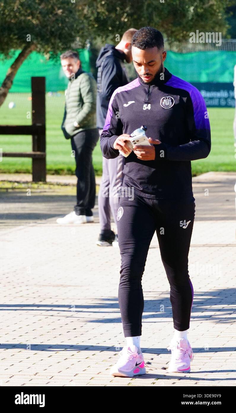 Anderlecht's Killian Sardella pictured in marge of a training session ...