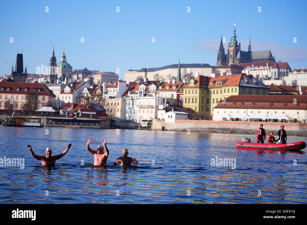 Polar swimmers take part in their traditional Three Kings swim in the ...