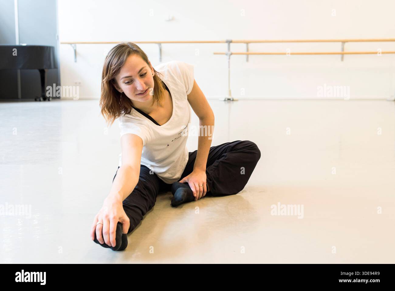 Student Ballet Dancer Practising. Female, Student Ballet Dancer ...