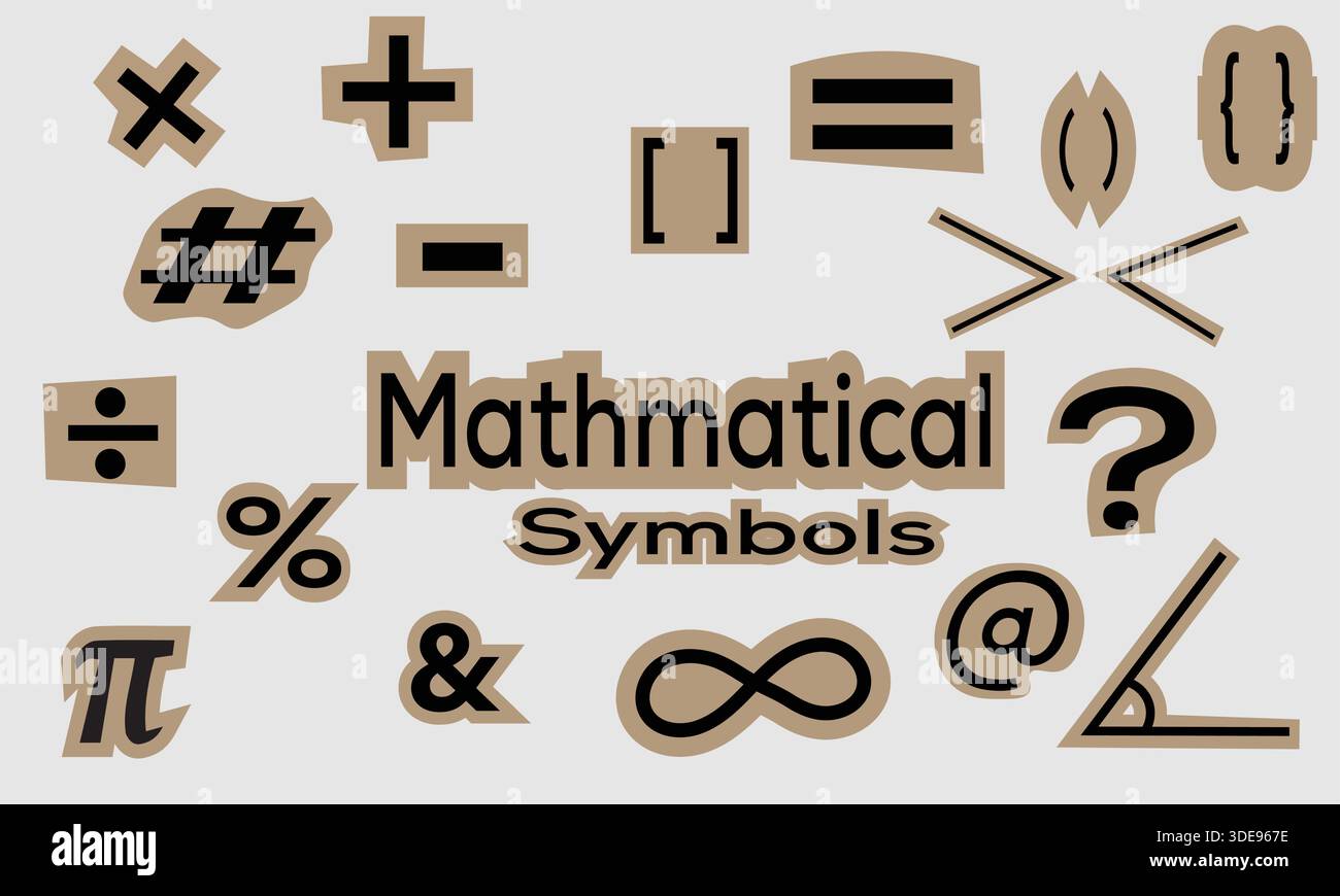 Mathematical Symbols Icon Set Design for Education Learning Typography ...
