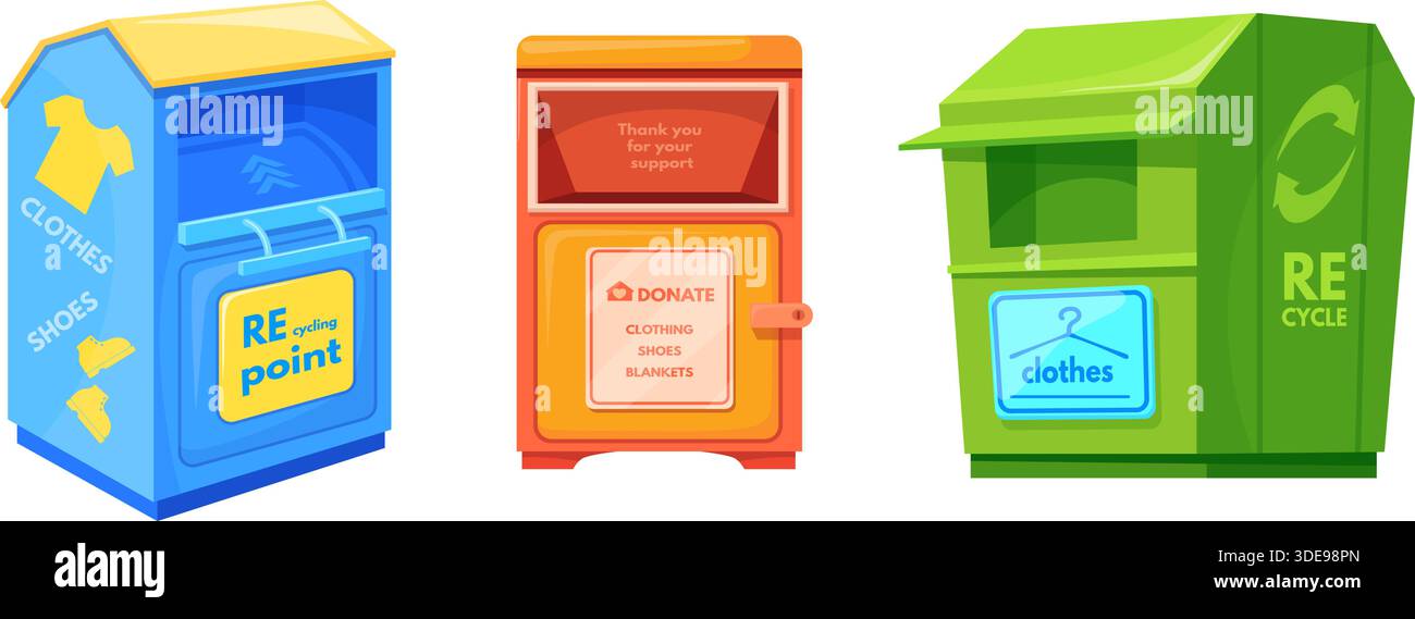 Clothes recycling bins Stock Vector Images - Alamy