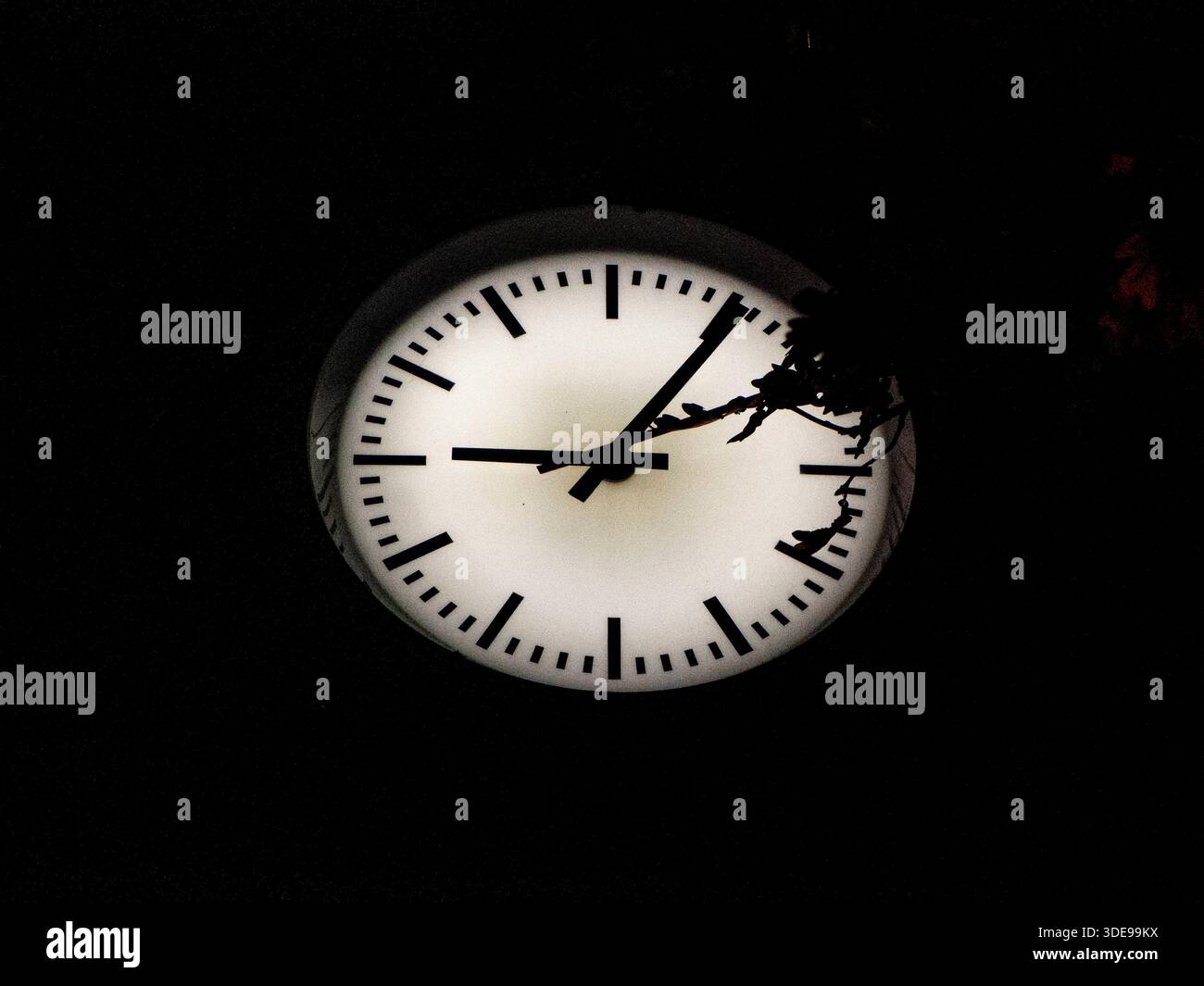 Nightrider Roaming a City. Clock at Night. Lonely & Solitude Analog ...