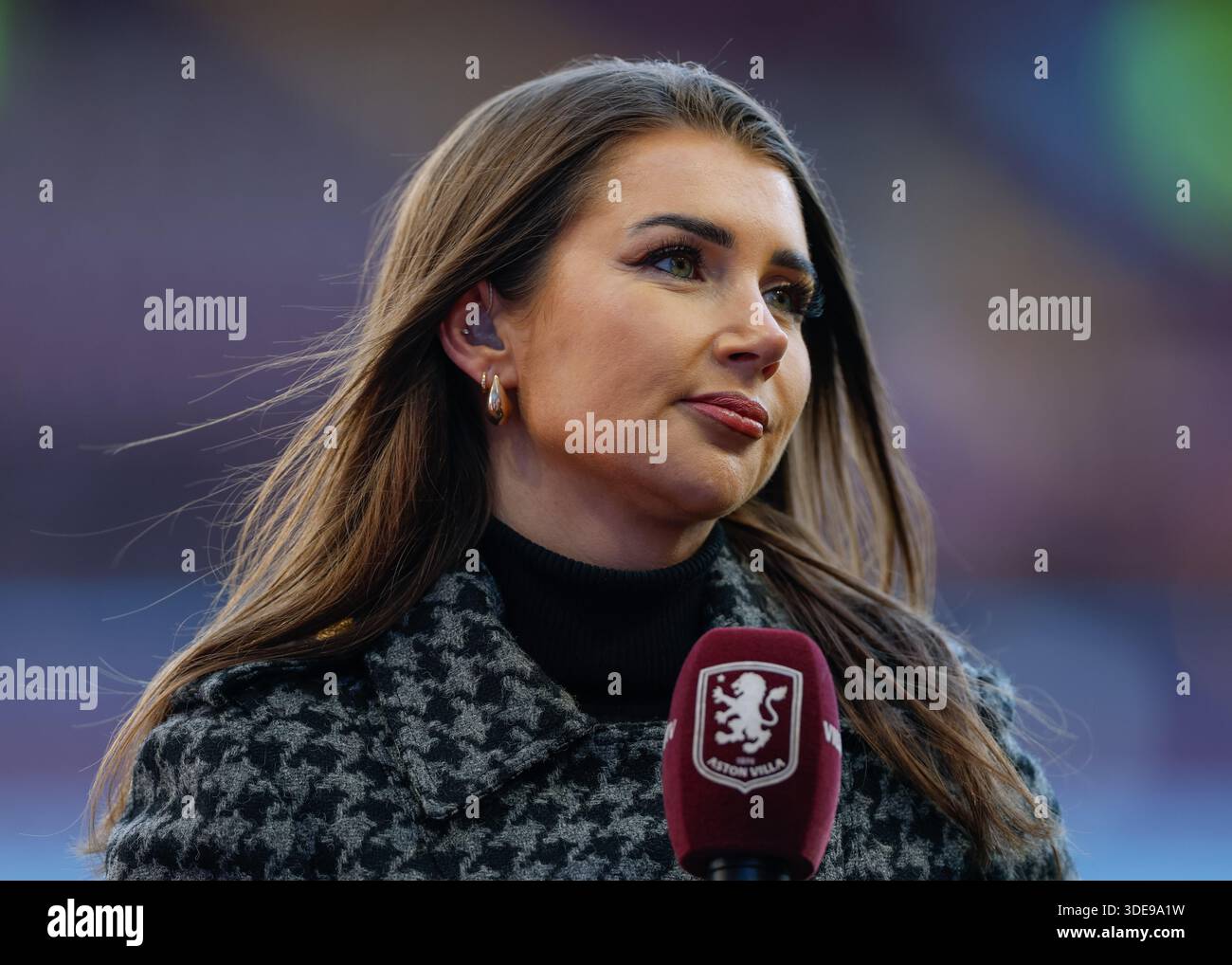Presenter Kate Tracey ahead of the Premier League match at Villa Park ...