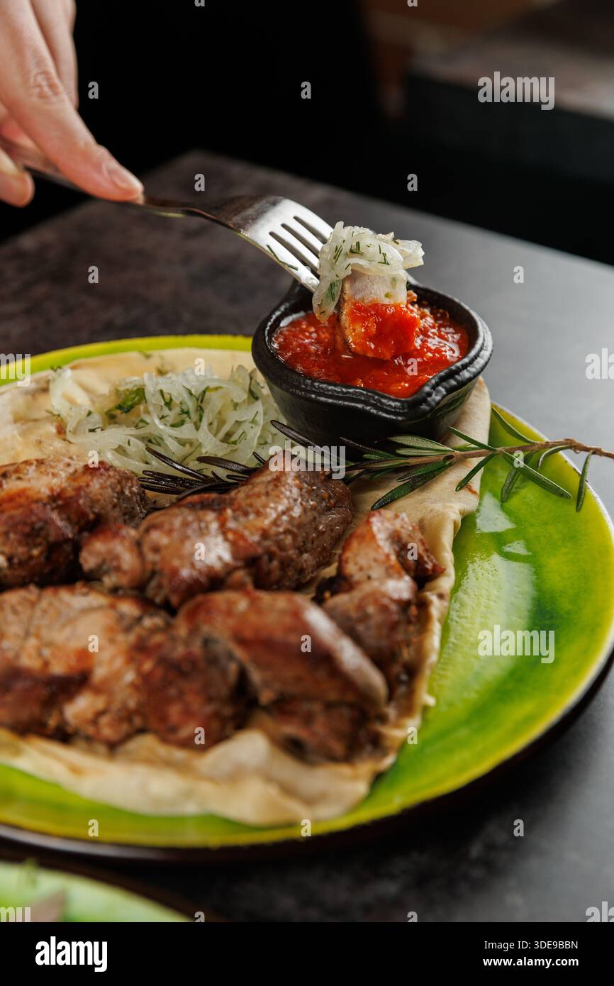 Forkful of meat hi-res stock photography and images - Alamy