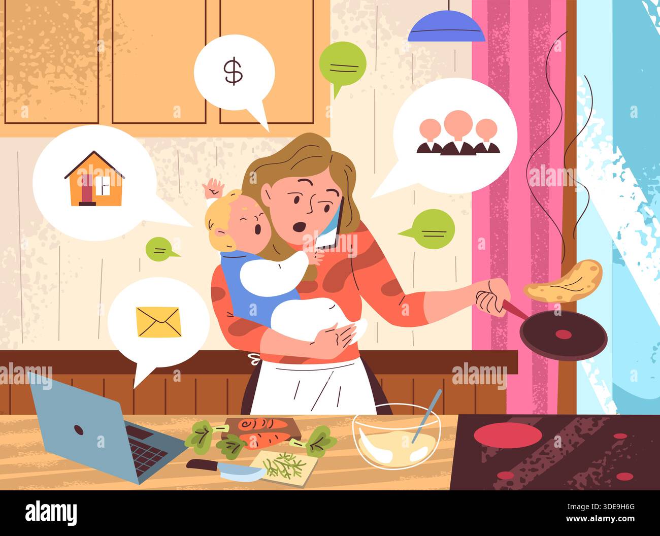 Maternity housework Stock Vector Images - Alamy