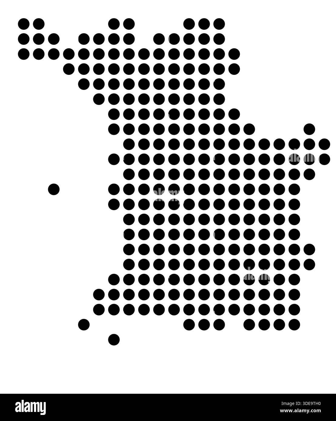 Symbol Map of the City Marseille (France) showing the city with a ...