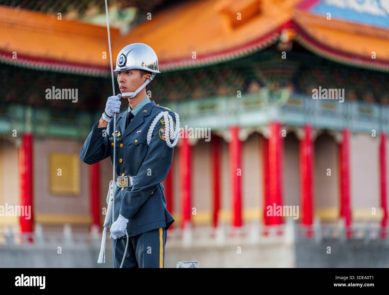 30 November 2024, Taiwan, Taipeh: Members of the Taiwanese honor guard ...