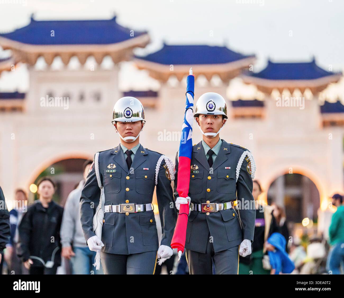 30 November 2024, Taiwan, Taipeh: Members of the Taiwanese honor guard ...
