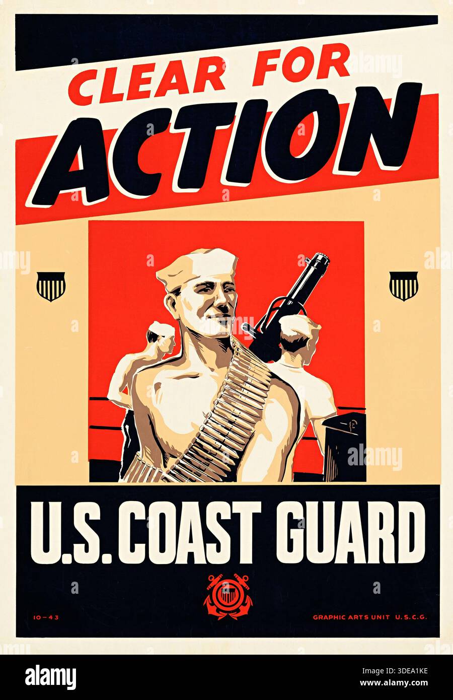World War II Propaganda Poster (U.S. Coast Guard, 1940s). Recruitment ...