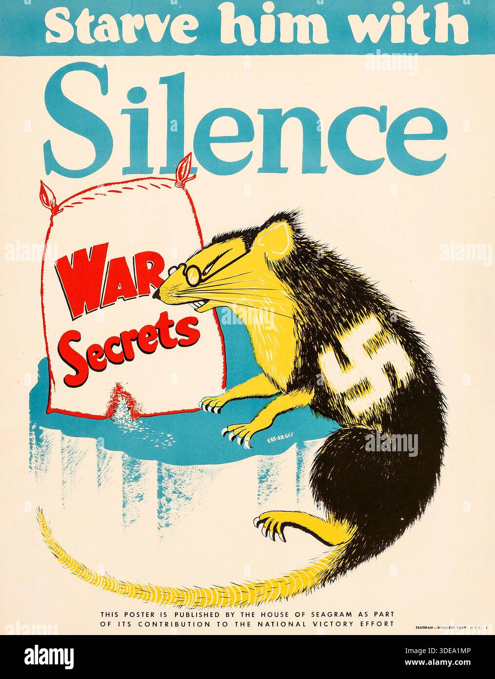 World War II Propaganda Poster featuring a Nazi Rat (House of Seagram ...