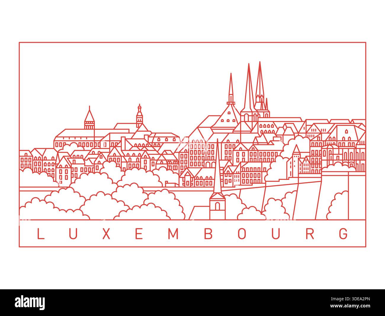 Luxembourg city skyline church Stock Vector Images - Alamy