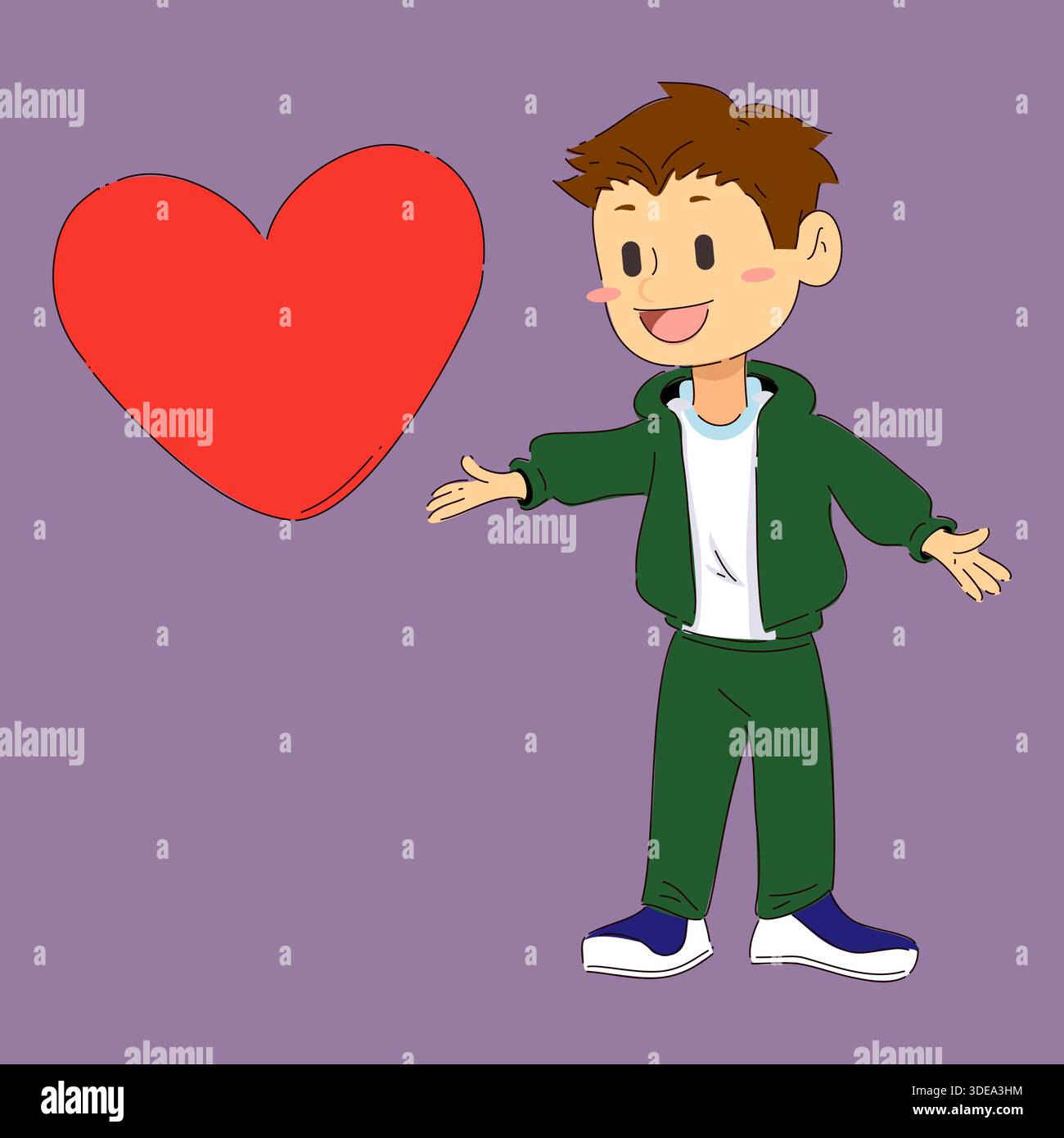 Cheerful heart character open hi-res stock photography and images - Alamy