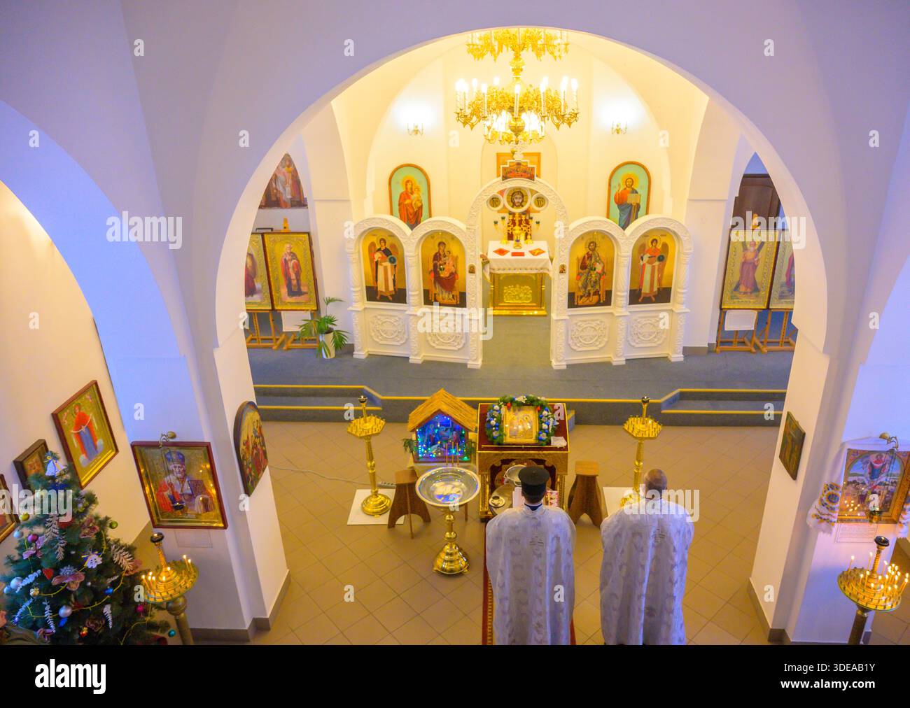 Kyiv, Ukraine 6th January,2026, Ukrainian Orthodox priests performing a ...