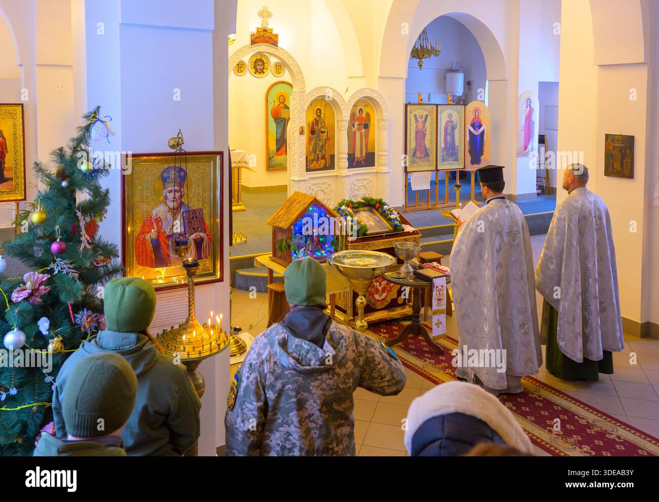Kyiv, Ukraine 6th January,2026, Priests performing a solemn church ...