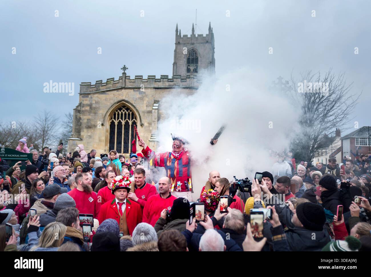 The ceremonial fool, James Chatwin, delivers a speech during the ...