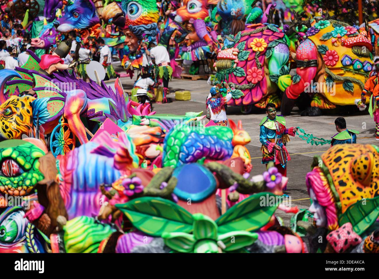 Revelers get ready for the start of the Black and White Carnival ...