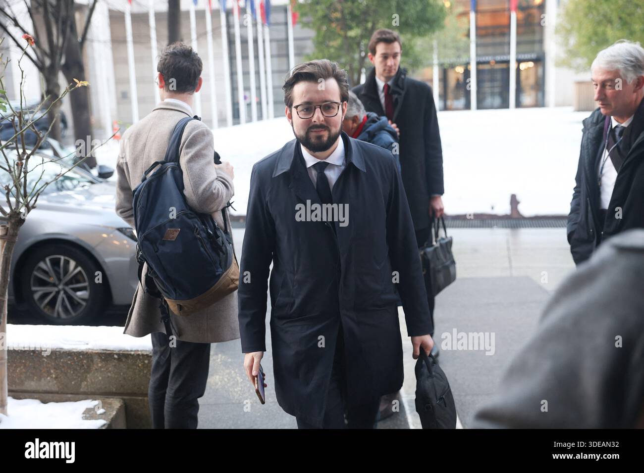 Socialist MP Philippe Brun before a meeting with representatives of ...