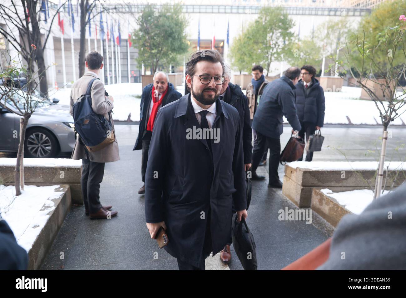 Socialist MP Philippe Brun before a meeting with representatives of ...