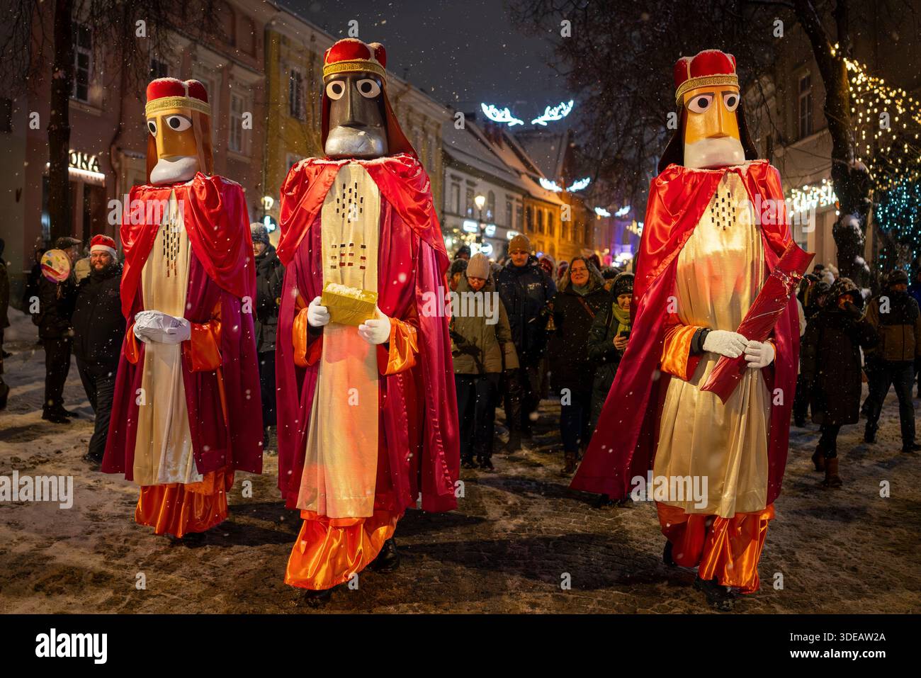 Lithuanians dressed as the Three Kings parade during the Epiphany Day ...