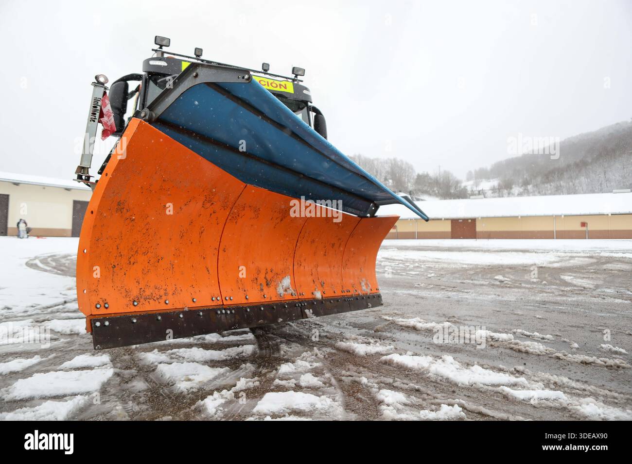 Snowplow working, January 6, 2026, in Pedrafita do Cebreiro, Lugo ...