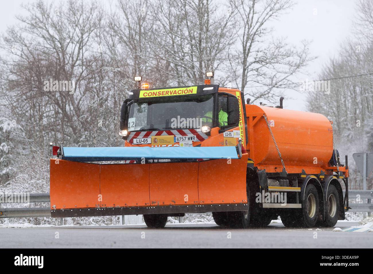 Snowplow working, January 6, 2026, in Pedrafita do Cebreiro, Lugo ...