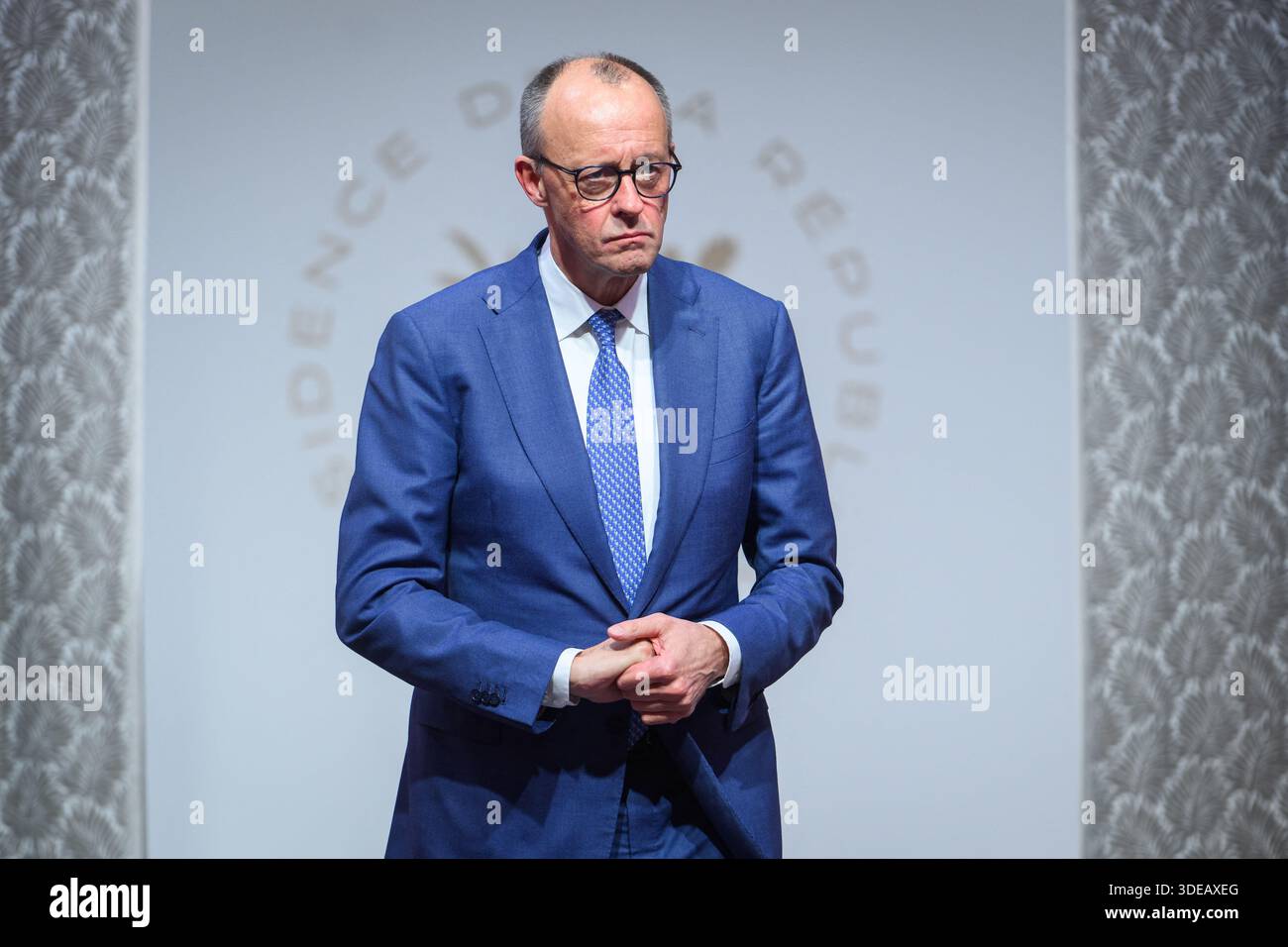 Paris, France. 06th Jan, 2026. Germany's Chancellor Friedrich Merz ...