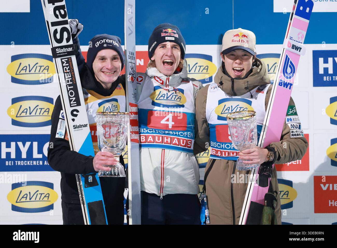 (L-R) PREVC Domen of Slovenia, second; TSCHOFENIG Daniel of Austria ...