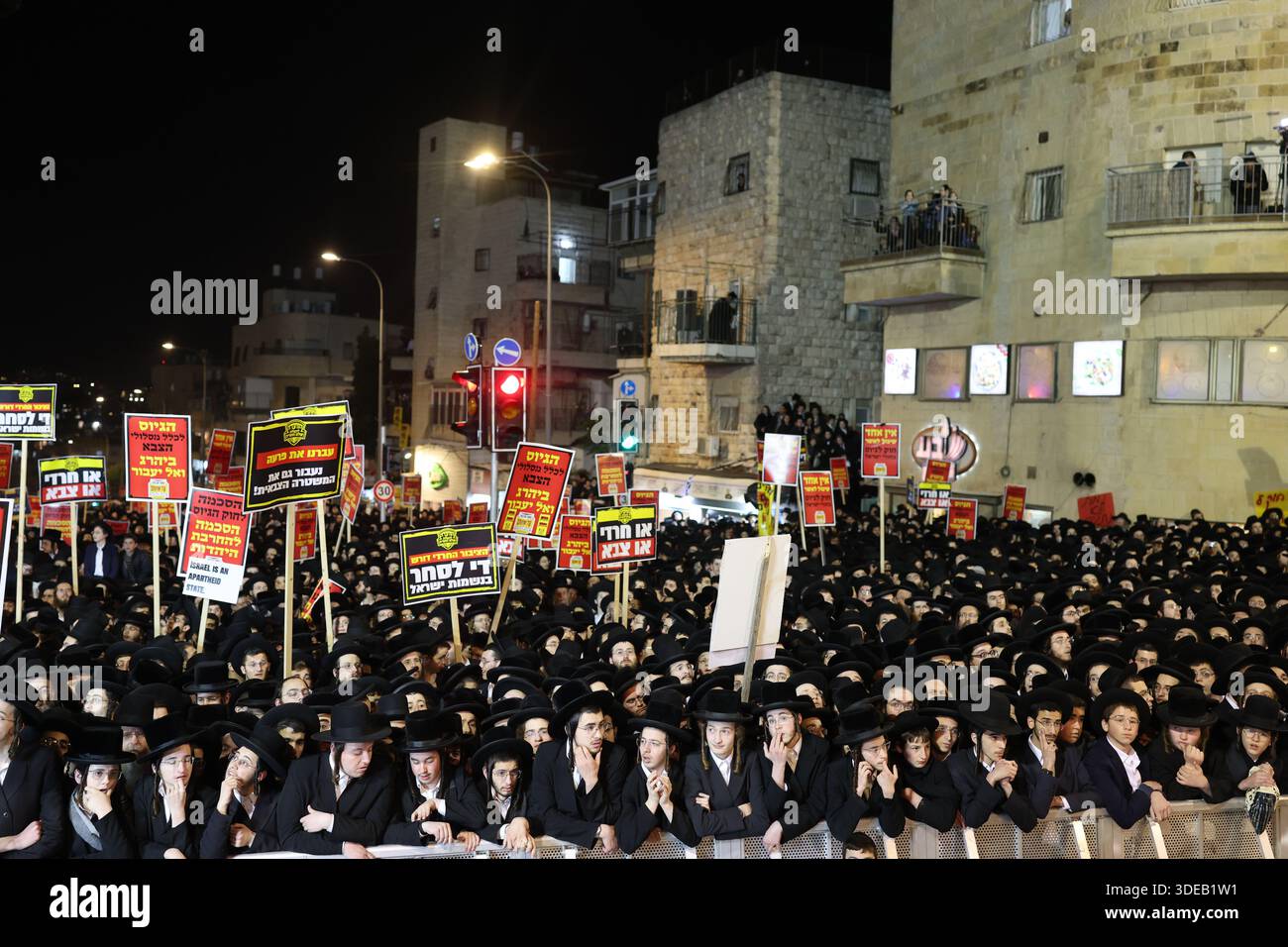 06 January 2027, Israel, Jerusalem: Ultra-Orthodox Jewish men protest ...