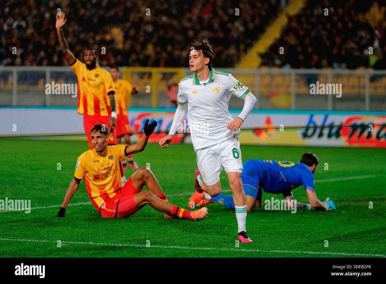 Niccolo Pisilli of AS Roma disappointment during US Lecce vs AS Roma ...