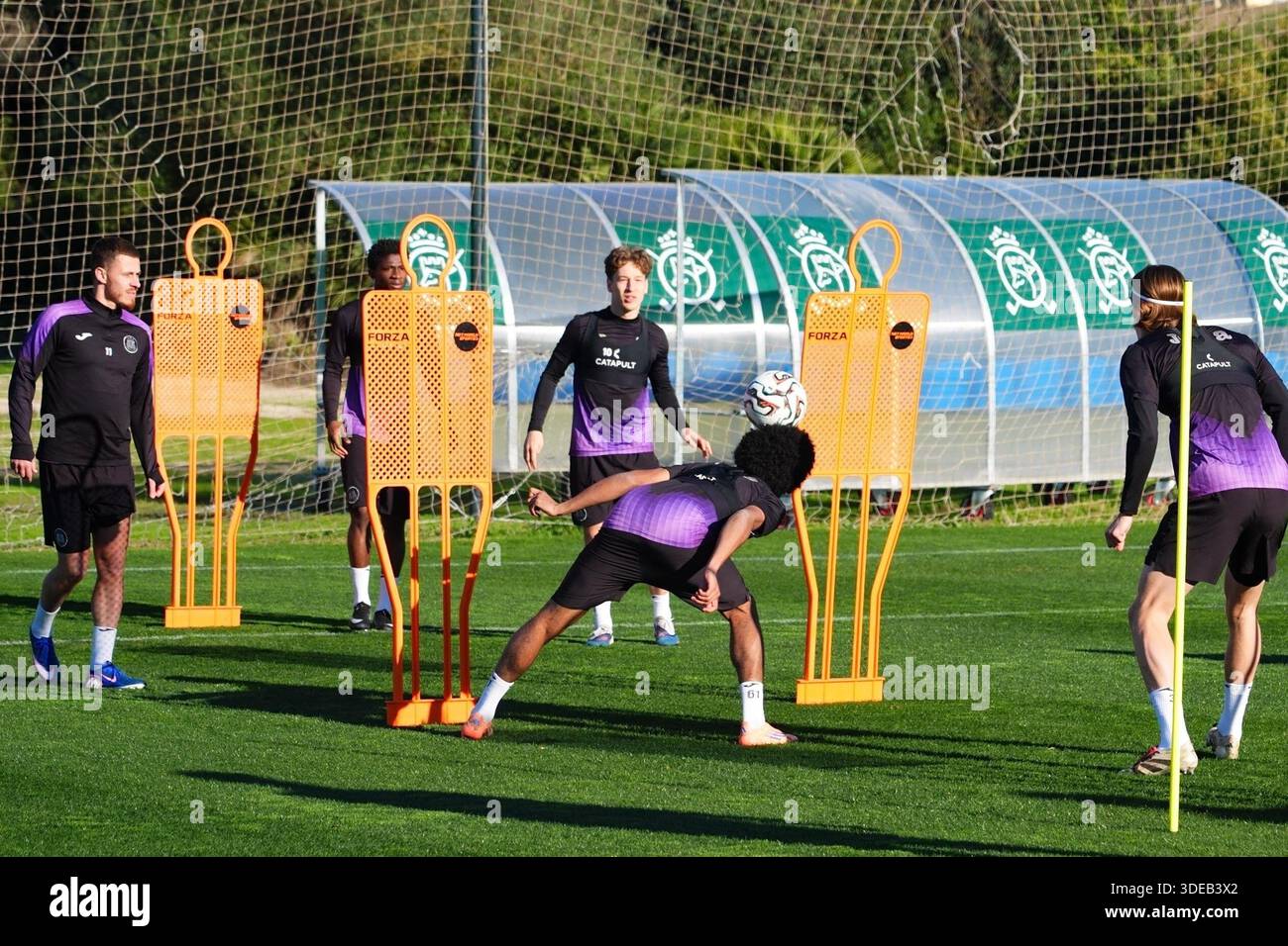 Anderlecht's players pictured during a training session at the winter ...