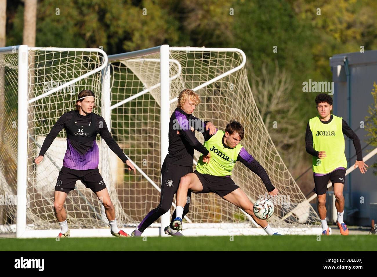 Anderlecht's players pictured during a training session at the winter ...
