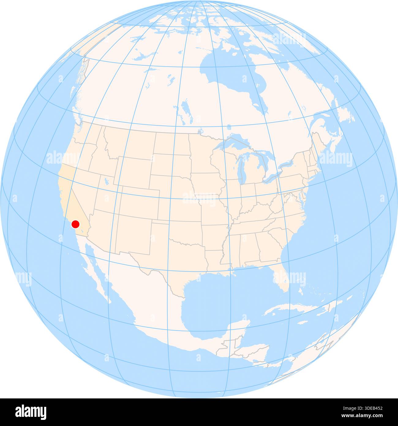 Map of the earth globe showing the location of the city Jurupa Valley ...