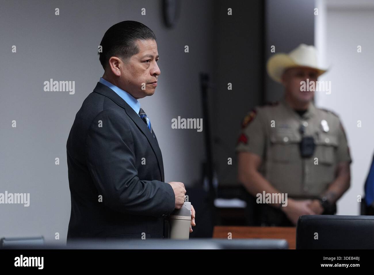 Former Uvalde school district police officer Adrian Gonzales arrives in ...