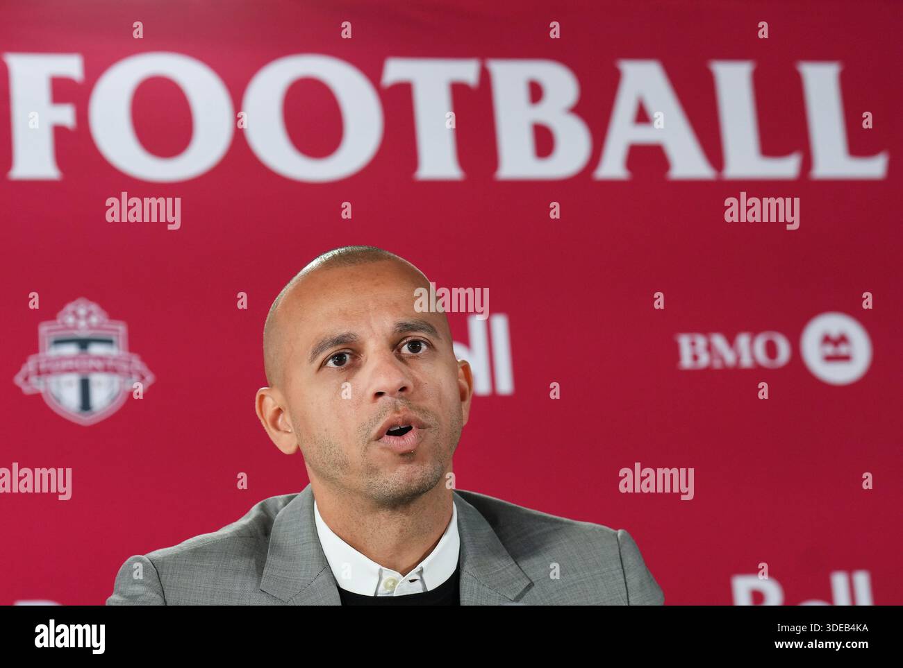 Jason Hernandez, general manager Toronto FC, speaks to the media during ...
