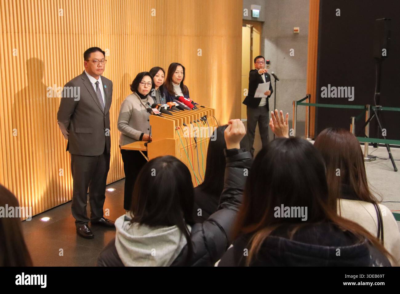 Alice Mak Mei-kuen (rear, second left), Secretary for Home and Youth ...