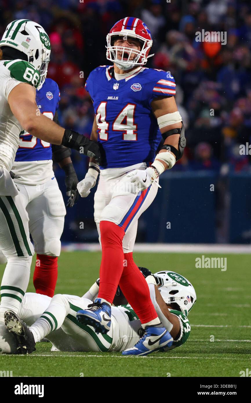 Buffalo Bills linebacker Joe Andreessen (44) celebrates a tackle during ...