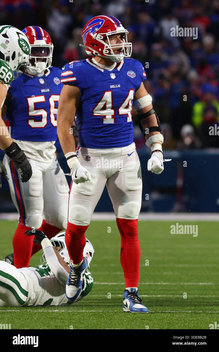 Buffalo Bills linebacker Joe Andreessen (44) celebrates a tackle during ...