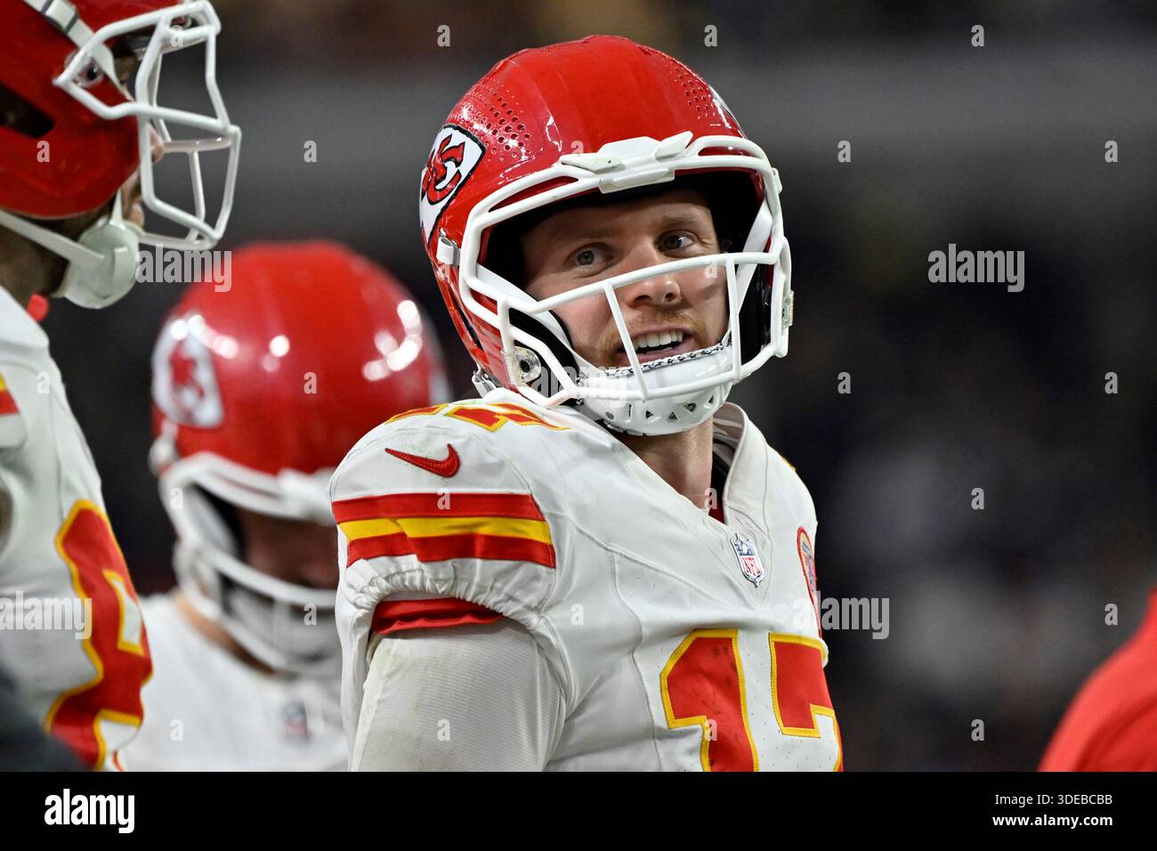 Kansas City Chiefs quarterback Shane Buechele (17) looks on during an ...