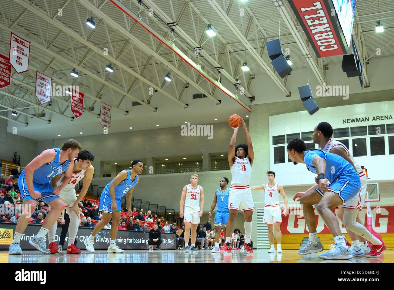 January 05, 2026: Cornell Big Red guard Adam Hinton (8) shoots a free ...