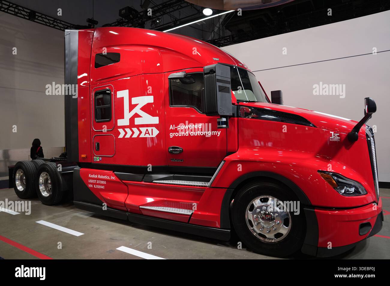 A truck from Kodiak Robotics sits on display during the CES tech show ...