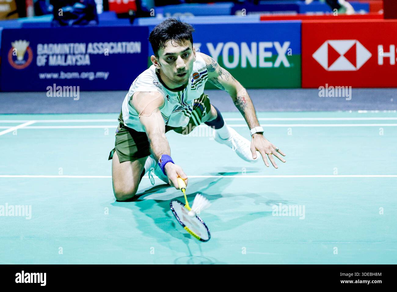 Lakshya Sen of India plays against Jason Teh Jia Heng of Singapore (not ...