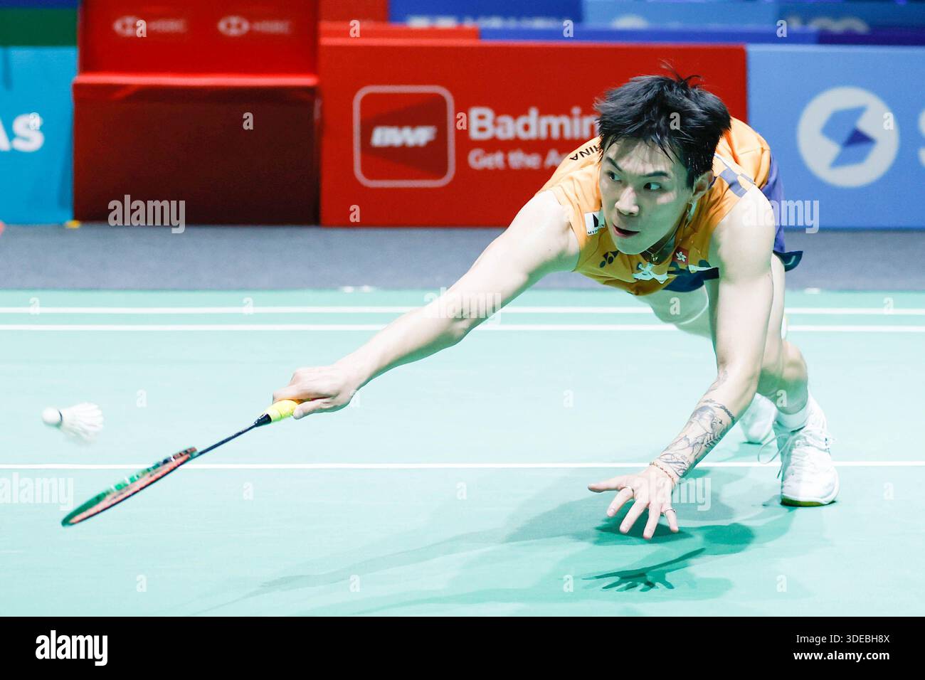 Lee Cheuk Yiu of Hong Kong plays against Christo Popov of France (not ...